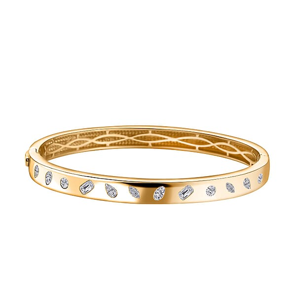 One Time NY Designer Close Out- Flush Set Hinged Bangle - 7622806 - TJC