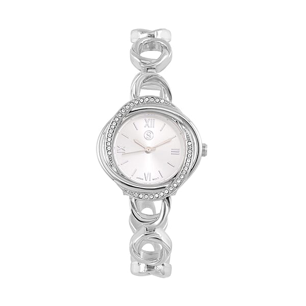 STRADA Japanese Movement Crystal Studded White Dial Water Resistant ...