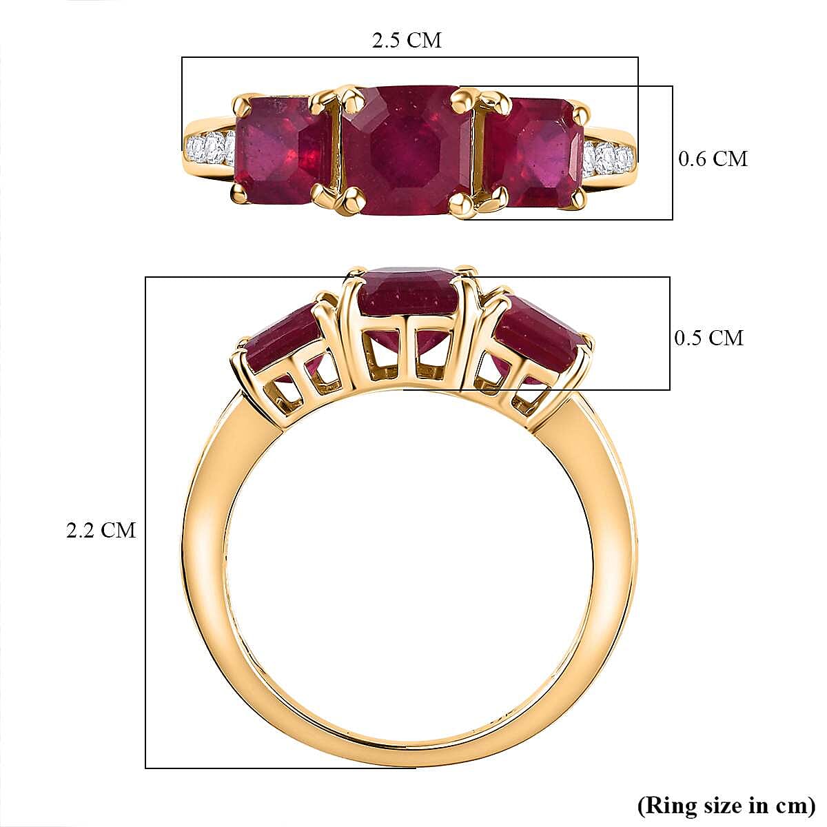 9K Yellow Gold AA African Ruby , Moissanite Classic Solitaire Ring in ...