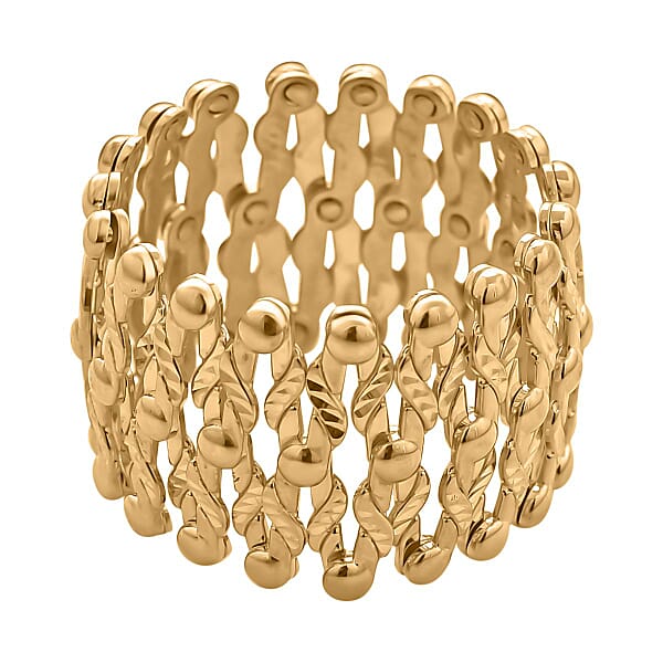 Handmade Concertena Ring in 9K Yellow Gold 8.00 Gms - 7634086 - TJC