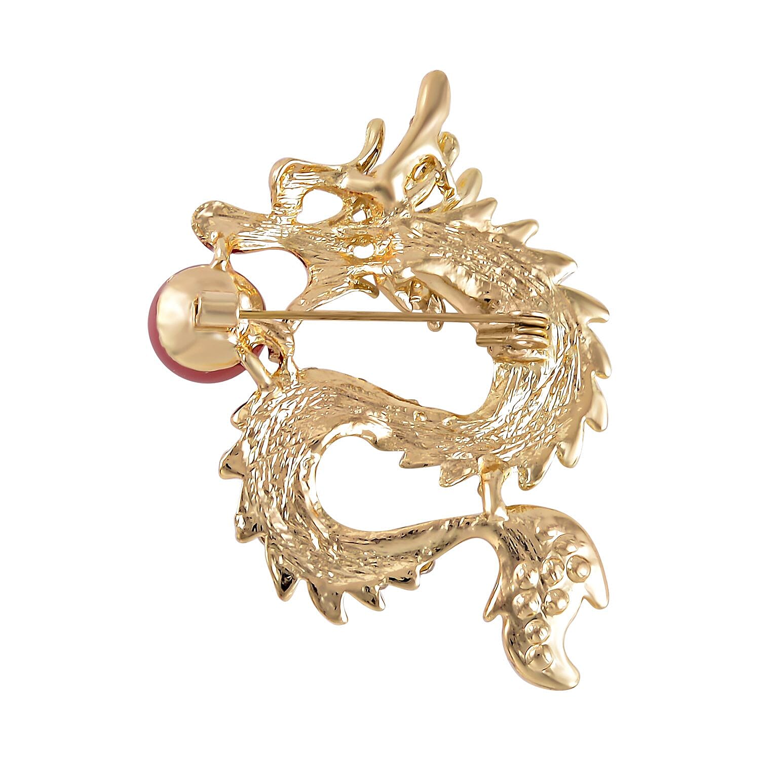 Multi Colour Austrian Crystal Enamelled Dragon Brooch in Yellow Gold ...