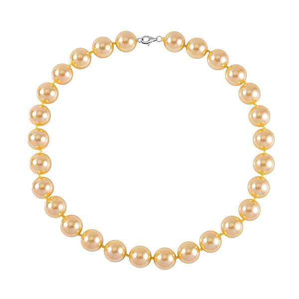 Golden Shell Pearl Necklace (Size - 20) in Rhodium Overlay Sterling ...