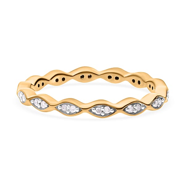 Diamond Eternity Ring in 18K Vermeil Yellow Gold Plated Sterling Silver ...