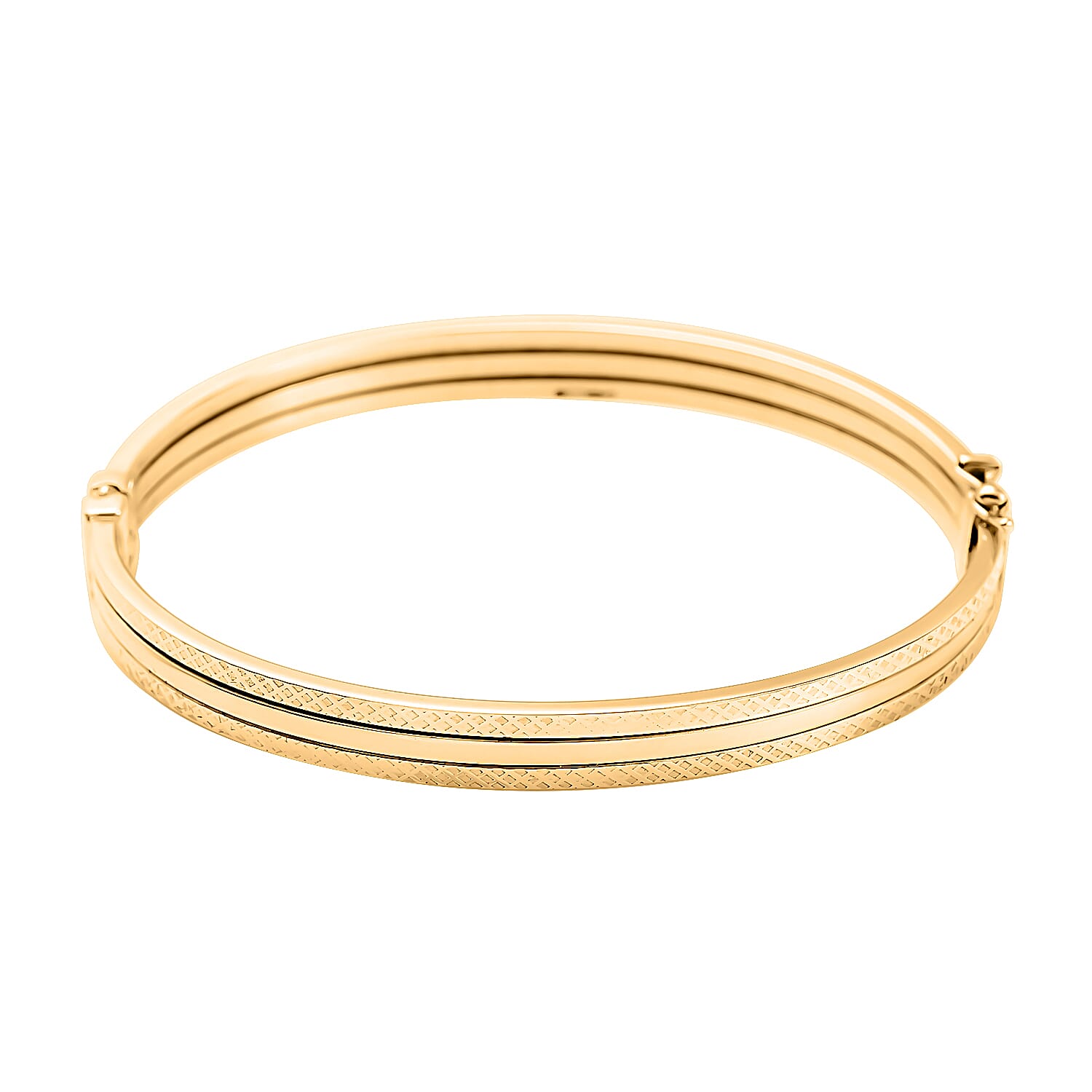 Vicenza Collection - 9K Yellow Gold Tube Bangle (Size 7.00 ), Gold Wt 6 ...