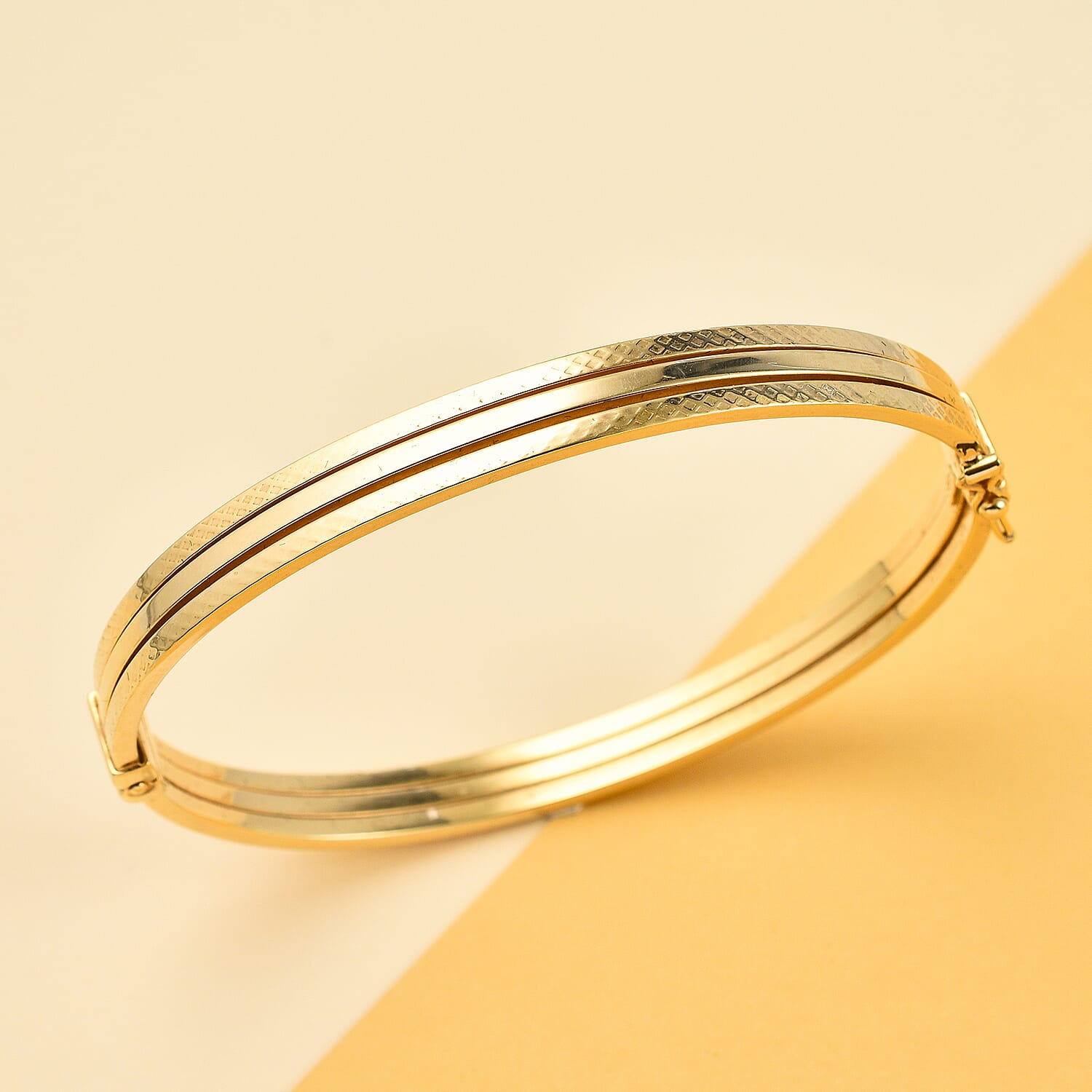 Vicenza Collection - 9K Yellow Gold Tube Bangle (Size 7.00 ), Gold Wt 6 ...