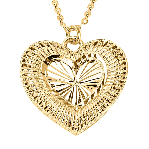 Maestro Collection- 9K Yellow Gold Heart Necklace (Chain Size - 20 ...