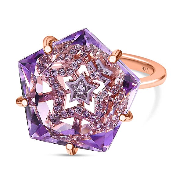 GP Celestial Dream Collection - Pink Amethyst and Natural Zircon Ring ...