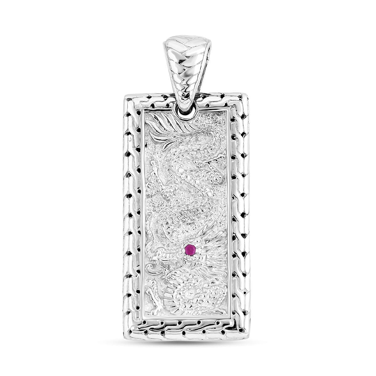 Royal Bali Majapahit Collection - African Ruby Tag Pendant in Sterling ...