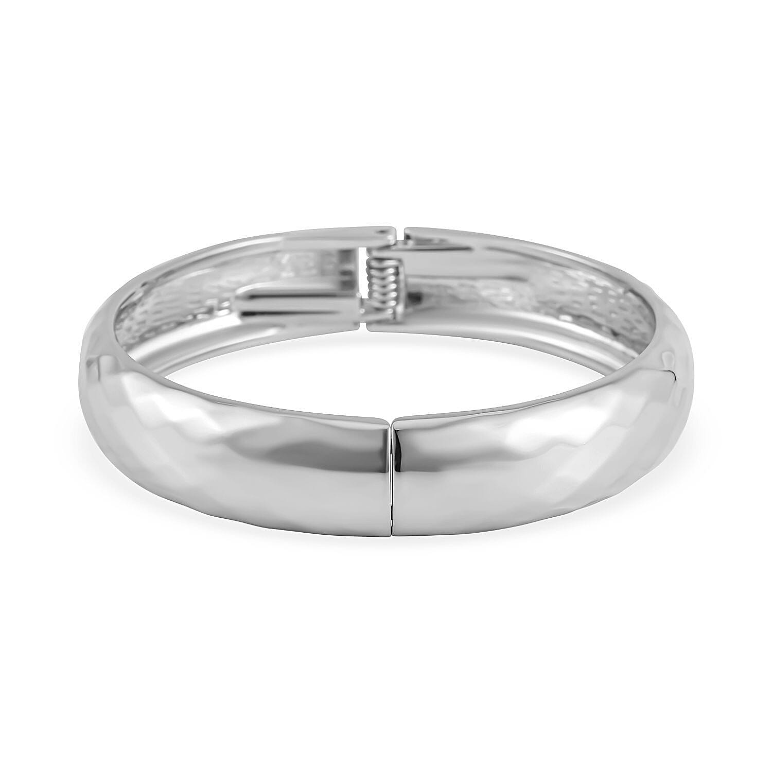 NY Close Out - Textured Bangle (Size 7.25) in Silver Tone - 7642808 - TJC