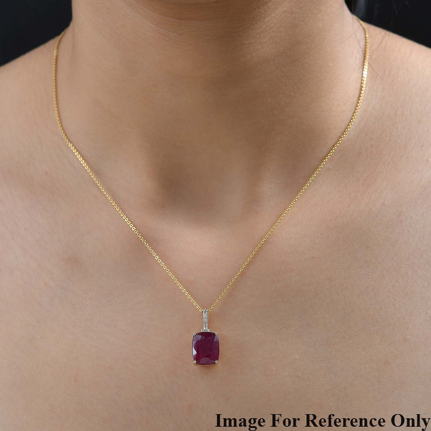 9K Yellow Gold AA African Ruby , White Diamond Classic Solitaire ...