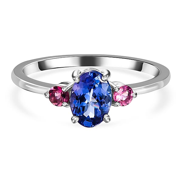 9K White Gold AA Tanzanite & Pink Tourmaline Ring - 7643572 - TJC