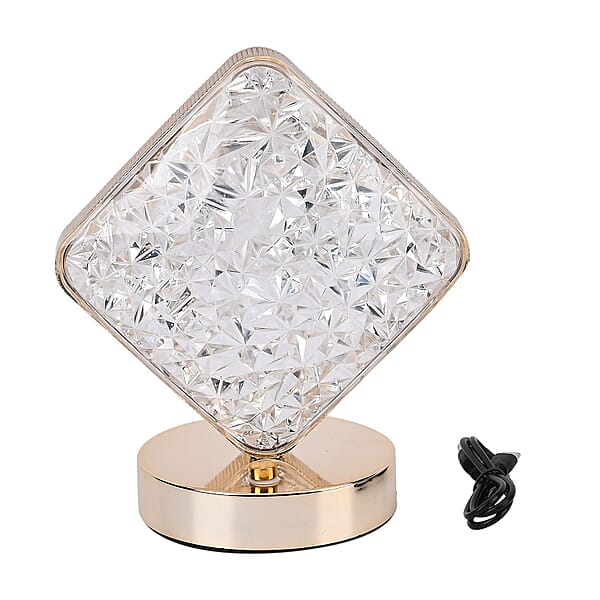 Touch Cube Crystal Table Lamp - Gold - 7645481 - TJC