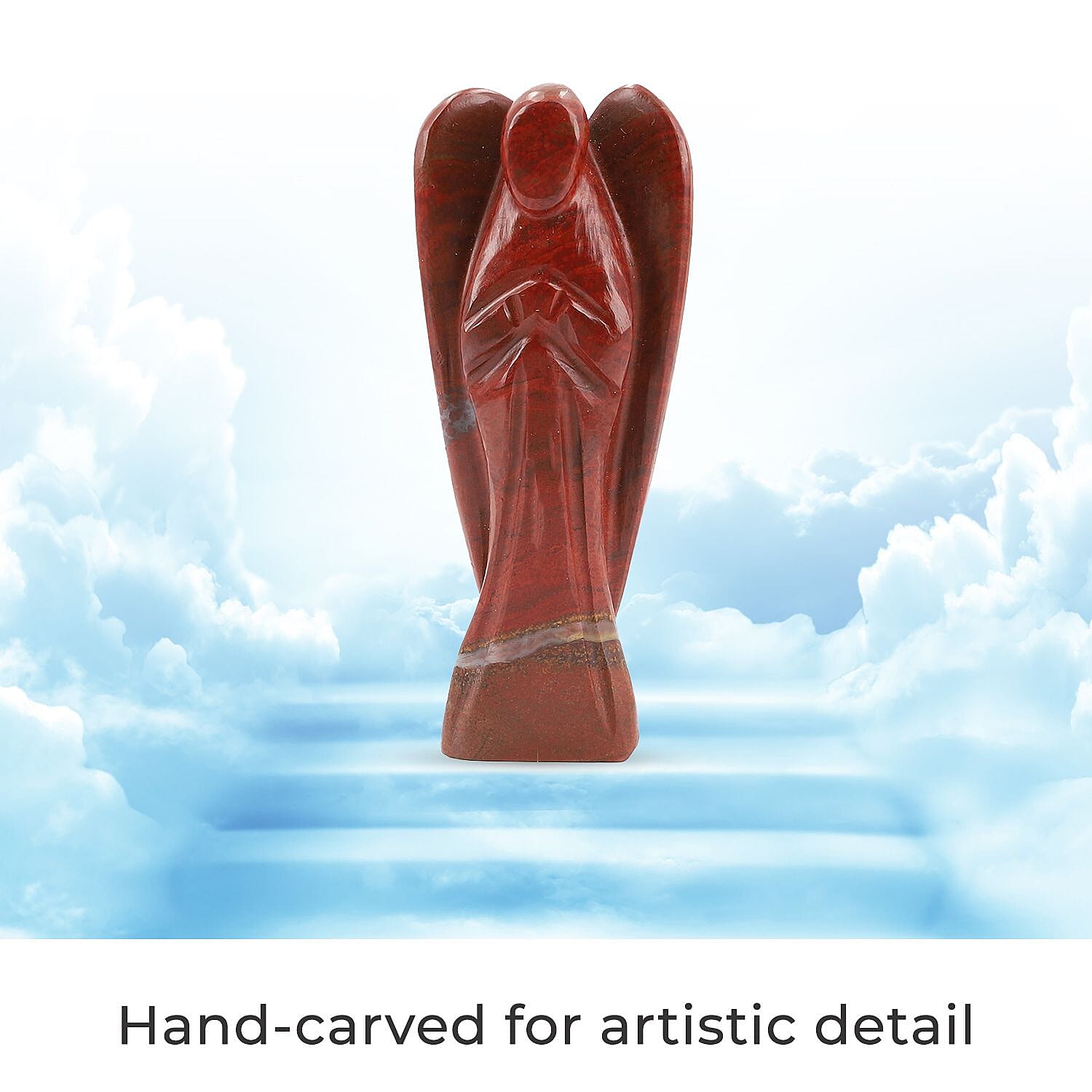 Handcarved Red Jasper Guardian Angel Figurine Sculpture (Size 8 Cm ...