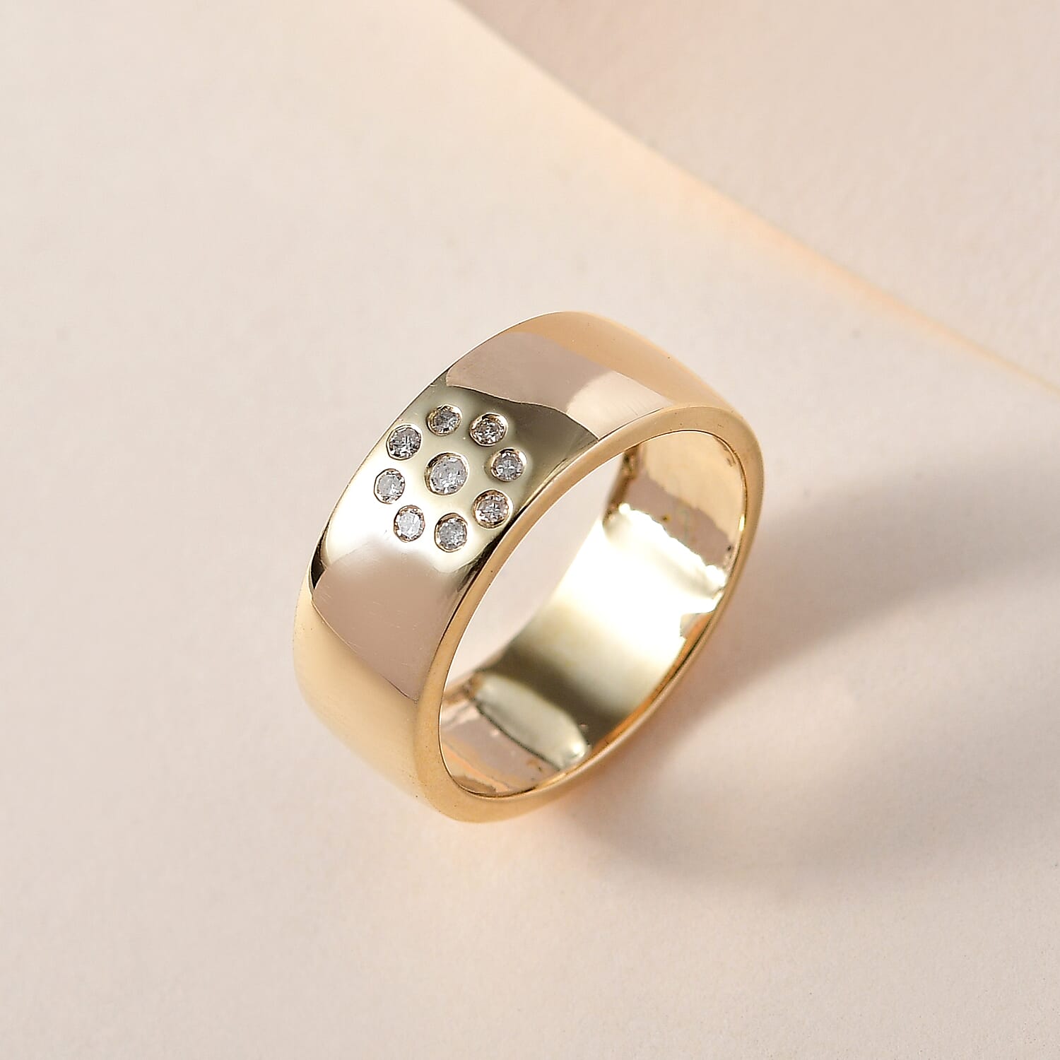 9K Yellow Gold SGL Certified Diamond Band Ring - 7647075 - TJC