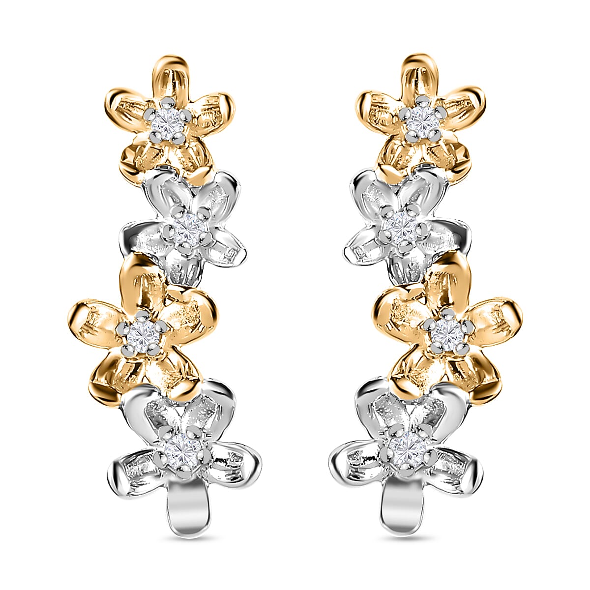 White Diamond Solitaire Stud Push Post Earring Sterling Silver 0.10 ct ...