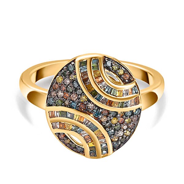 GP Clestial Collection - Multi Diamond Ring in 18K Vermeil YG Plated ...