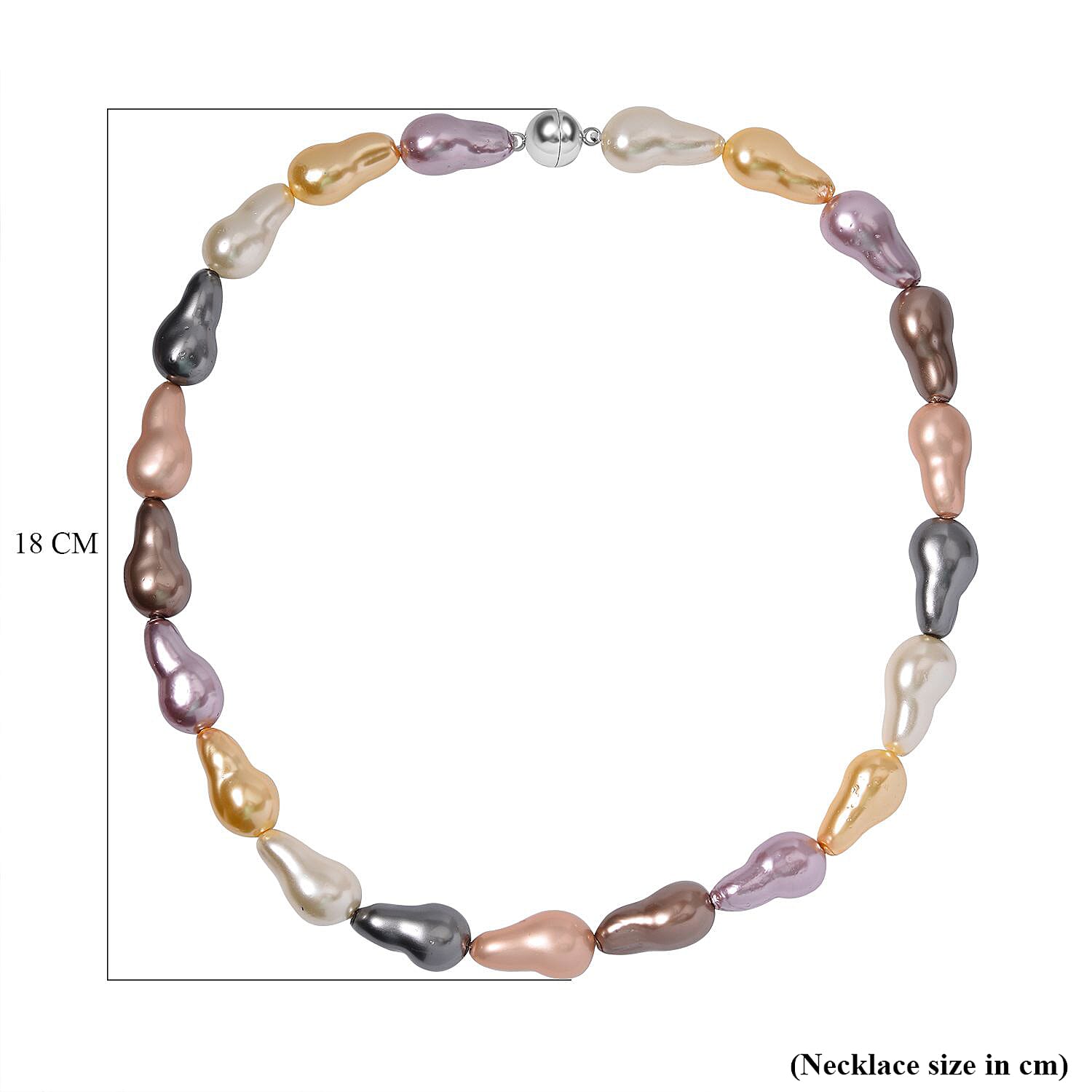 One Time Deal- Baroque Multi Color Shell Pearl Necklace with Magnetic ...