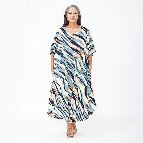 TAMSY Umbrella Style Round Neck Dress with Sleeve - 7651356 - TJC