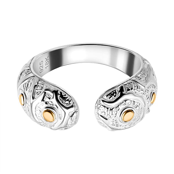 Royal Bali Collection - 14K Yellow Gold and Sterling Silver Cuff Ring ...
