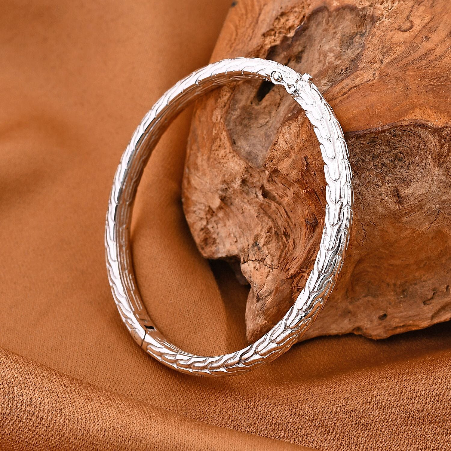 Royal Bali - Sterling Silver Tulang Naga Bangle (Size - 7.25), Silver ...