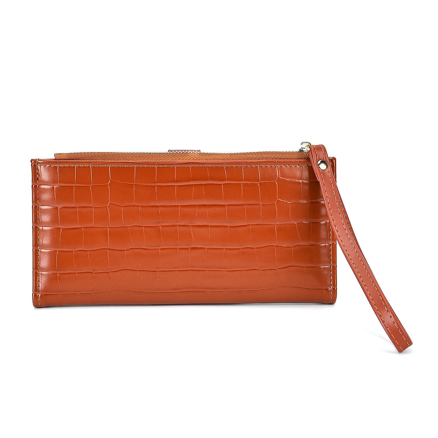 PU Croco Embossed Wallet - Brown - 1696941518 - TJC