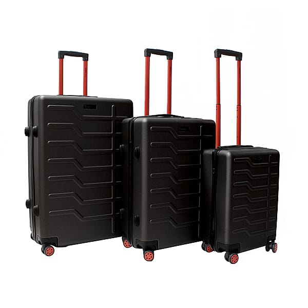 Set of 3 Bordlite Premium Hard Shell Suitcase with 360-Degree Spinning ...