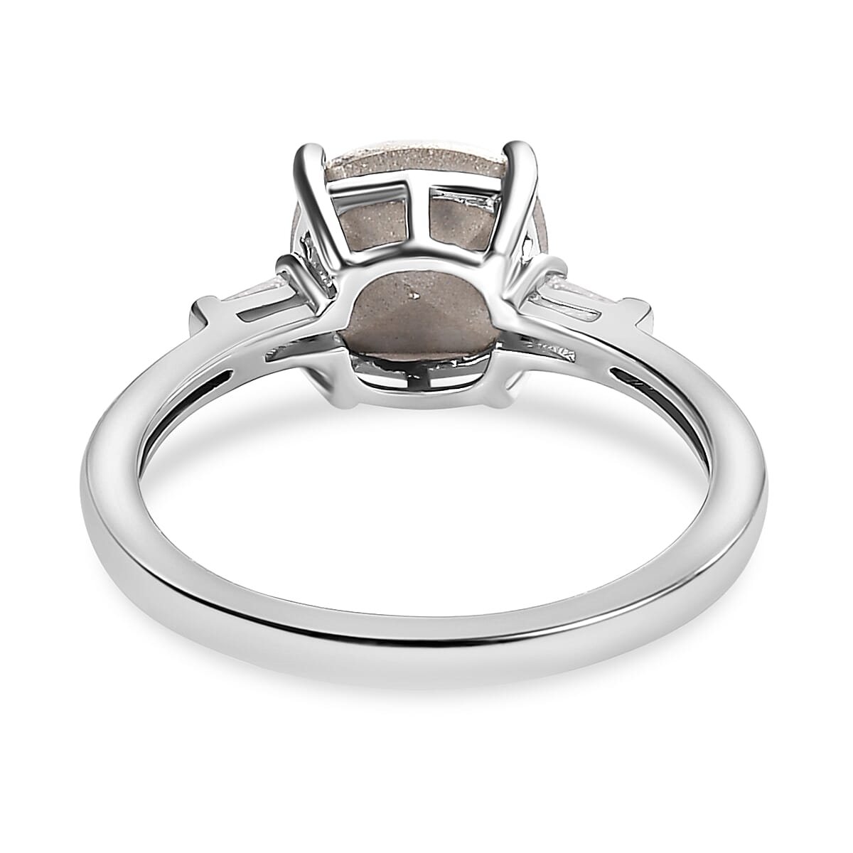 White Finest Austrian Crystal & White Cubic Zirconia Ring in Platinum ...