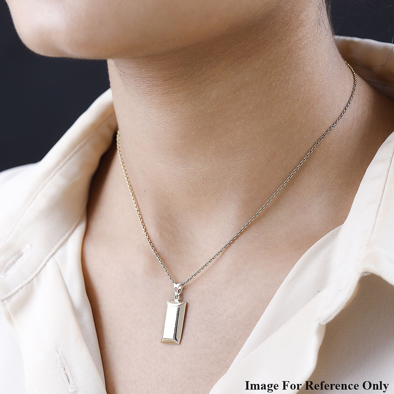 One Time Closeout Deal - 9K Yellow Gold Ingot Bar Pendant - 7663389 - TJC