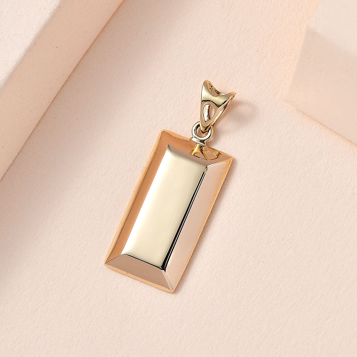 One Time Closeout Deal - 9K Yellow Gold Ingot Bar Pendant - 7663389 - TJC