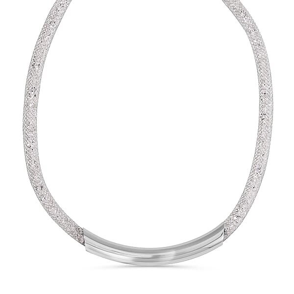 One Time Closeout White Austrian Crystal Necklace (Size - 19-2 inch Ext ...