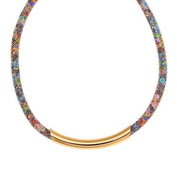 One Time Closeout Multi Colour Austrian Crystal Necklace (Size - 19-2 ...