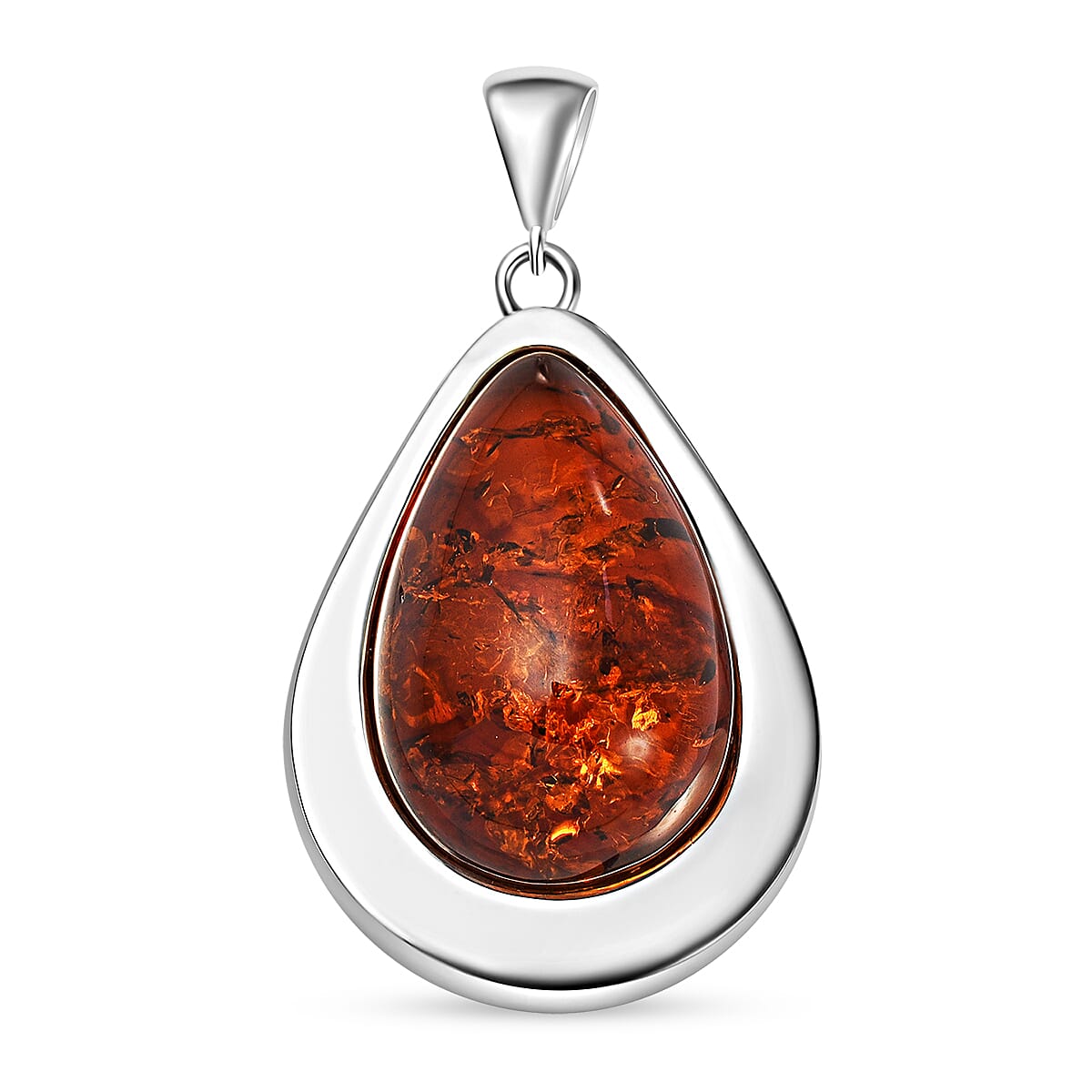 Tucson Special - Baltic Amber Solitaire Pendant in Sterling Silver ...