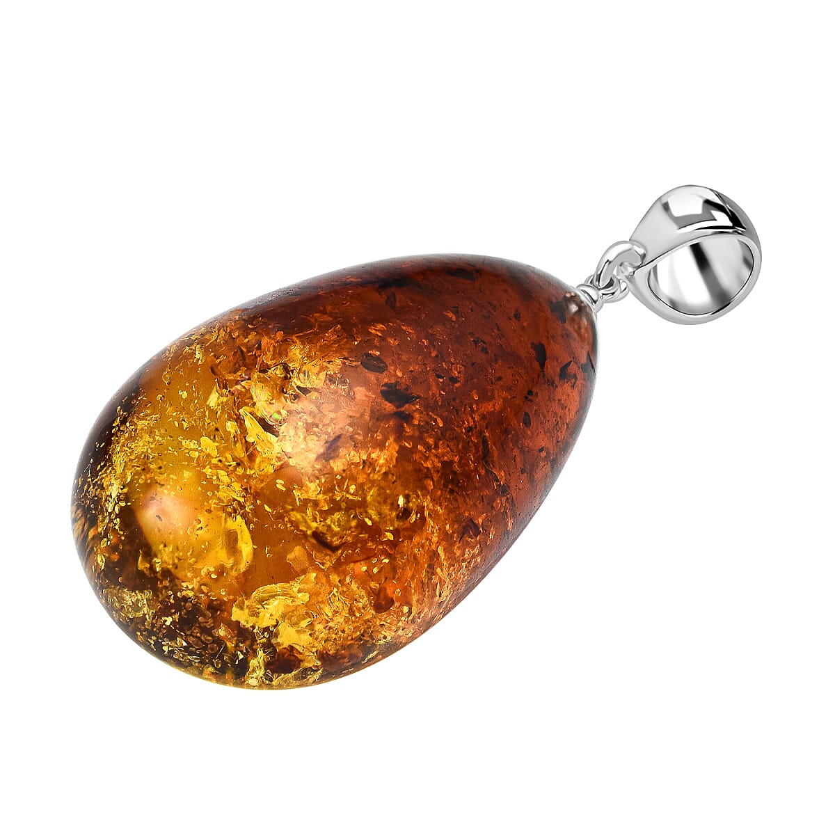 Tucson Special - Natural Baltic Amber Solitaire Pendant in Sterling ...
