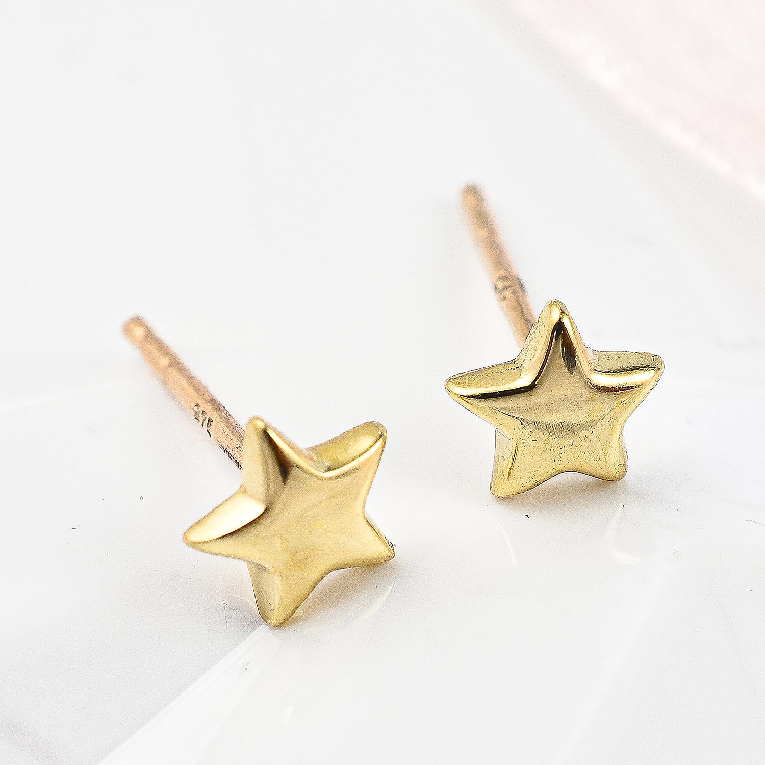 9K Yellow Gold Star Stud Earrings - 7674397 - TJC