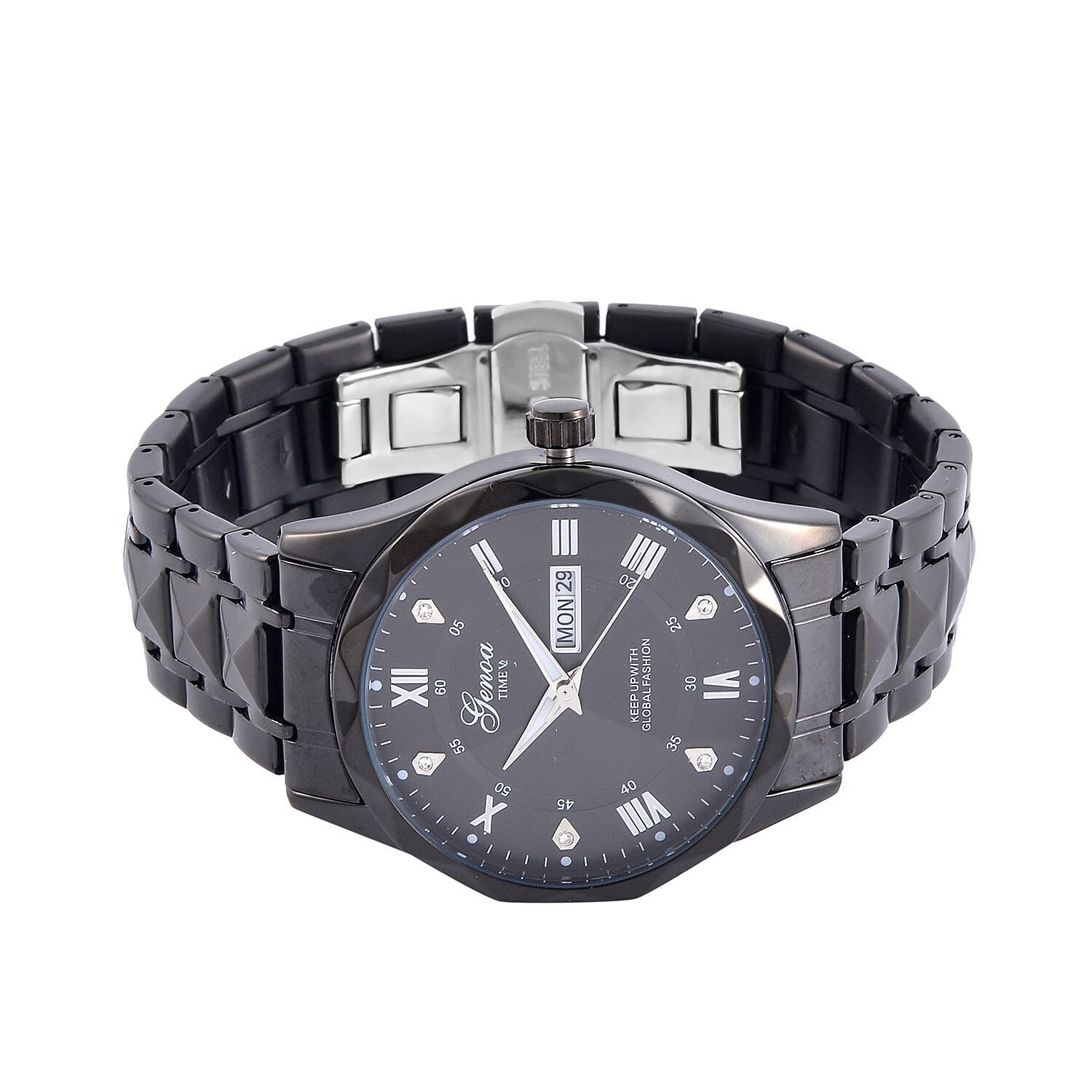 White Crystal Watch Pure White Stainless Steel 0.05 ct 0.050 Ct ...