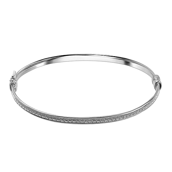 Doorbuster Deal- Sterling Silver Stardust Bangle (Size 7.5) - 7678676 - TJC