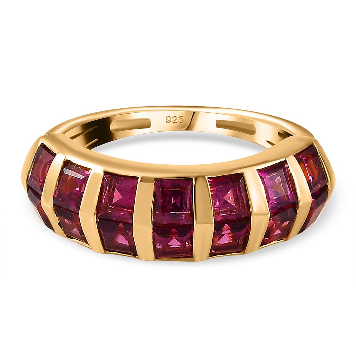 Rhodolite Garnet Ring in 18K Vermeil Yellow Gold Plated Sterling Silver ...