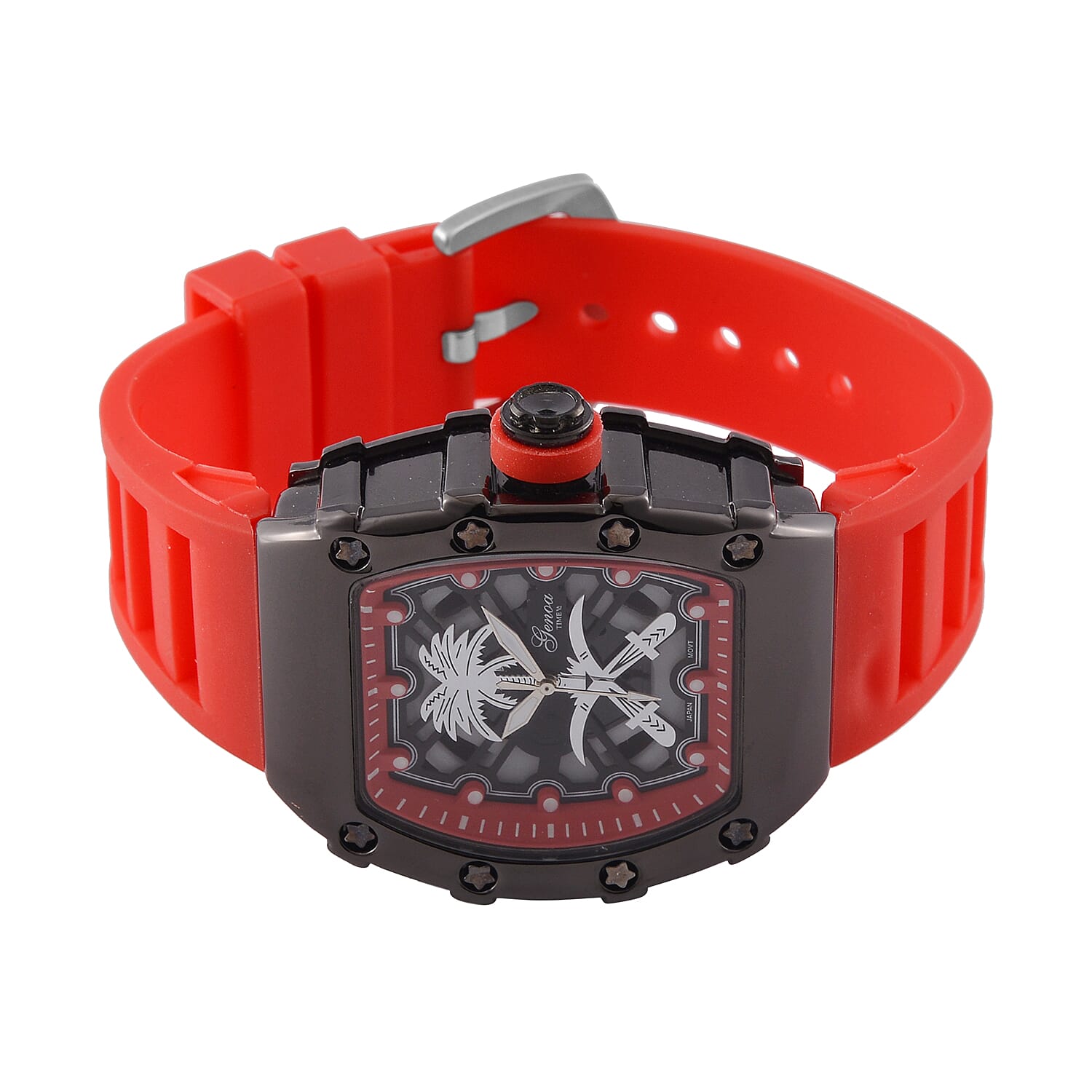 Designer Inspired GENOA TIME V2 Watch with Silicone Strap and Stainless ...