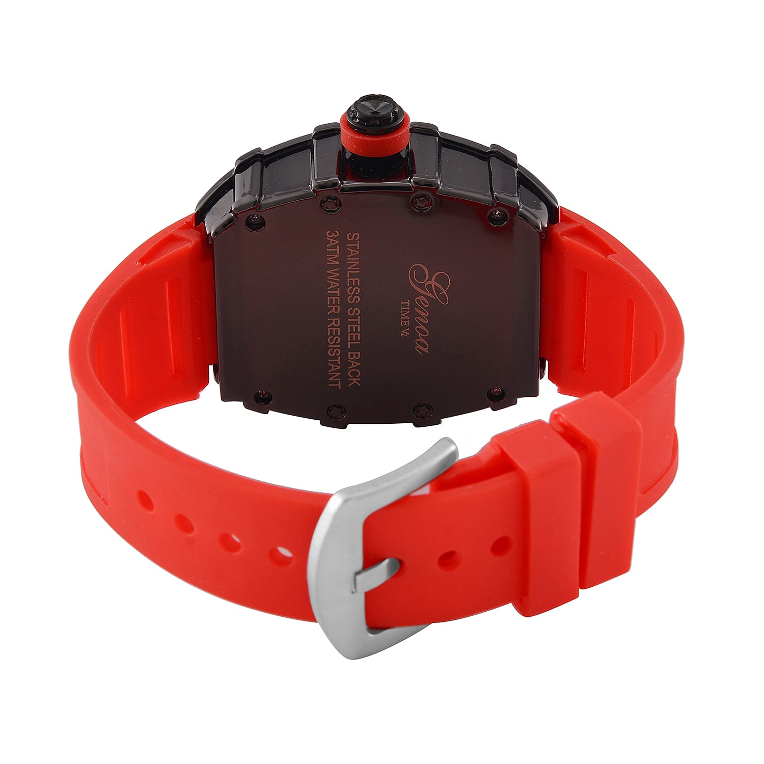 Designer Inspired GENOA TIME V2 Watch with Silicone Strap and Stainless ...