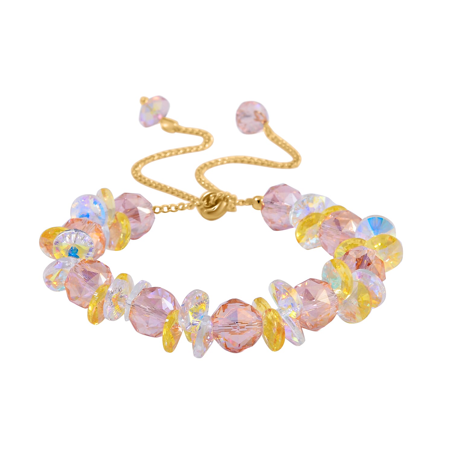Multi Colour Austrian Crystal Adjustable Bracelet (Size 6-12) - 7695136 ...