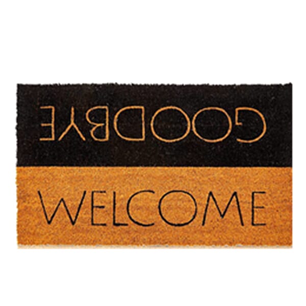 Welcome-Goodbye Coir Door Mat (Size 75x45 cm) - Brown - 7707269 - TJC