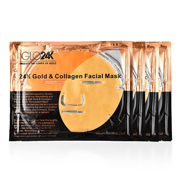 Glo 24K Gold & Collagen Facial Mask (Pack of 5) - 7707799 - TJC