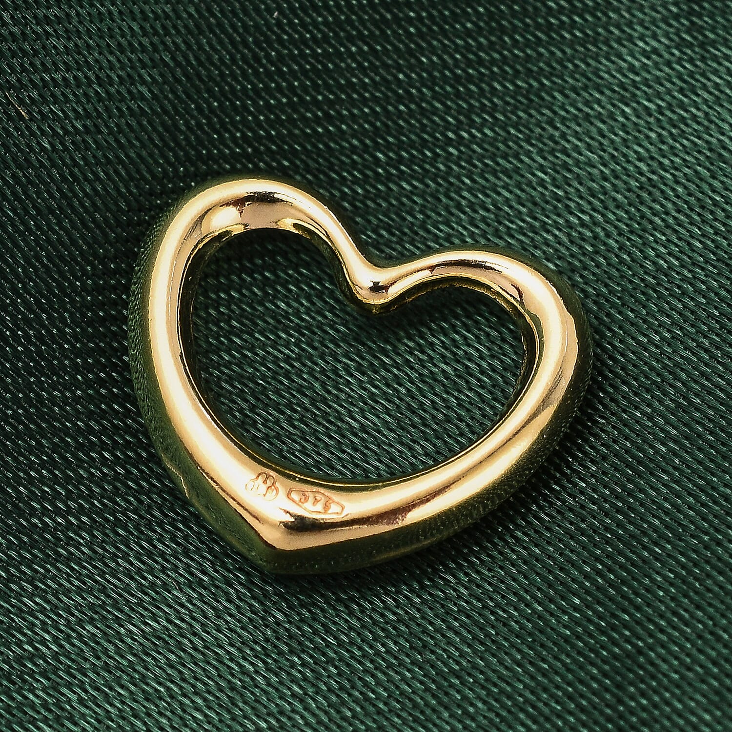 9K Yellow Gold Floating Heart Pendant - 7711227 - TJC