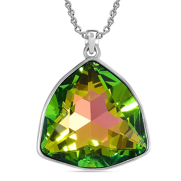 Multi Colour Austrian Crystal Triangle Solitaire with Chain (Size - 20 ...