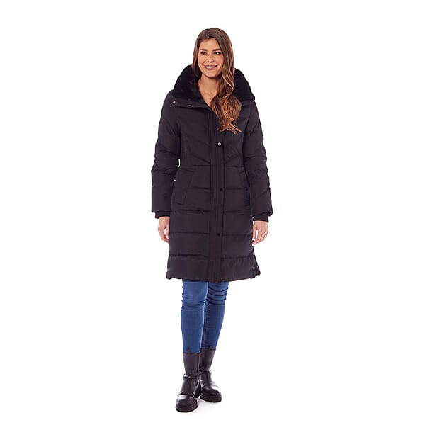 Sienna Ladies Padded Jacket With Faux Fur Inside Collar - 7720919 - TJC
