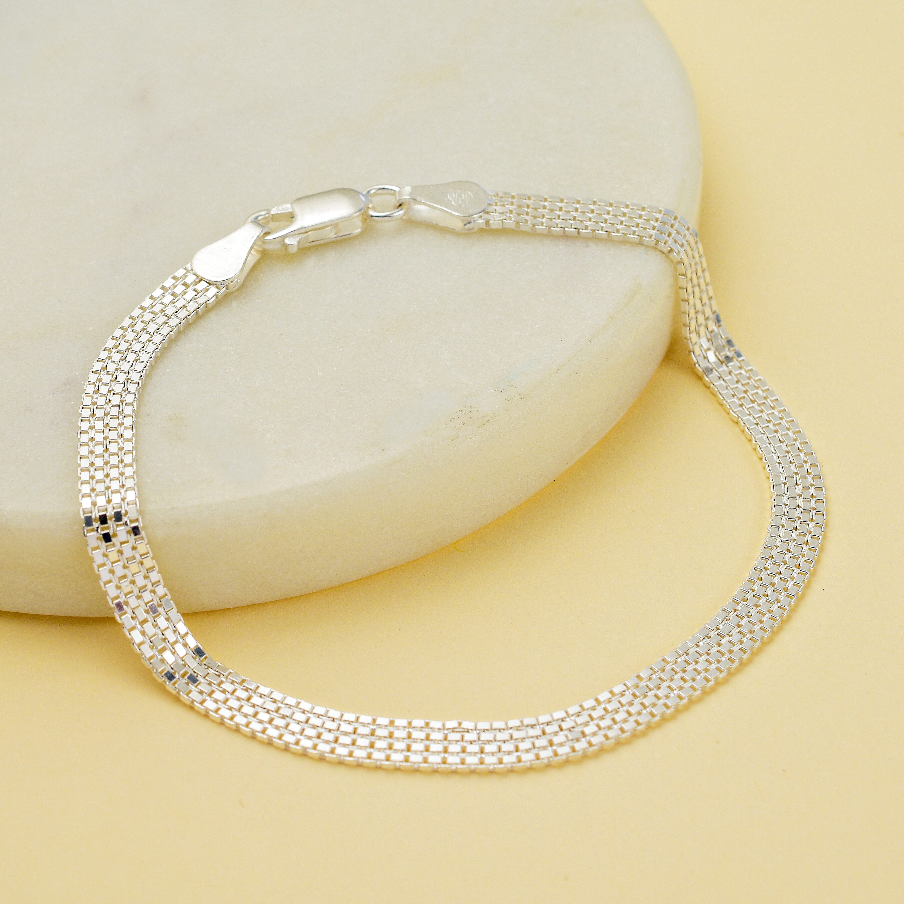 Mega Close Out Deal- Sterling Silver Box Bracelet (Size - 7.5 ...