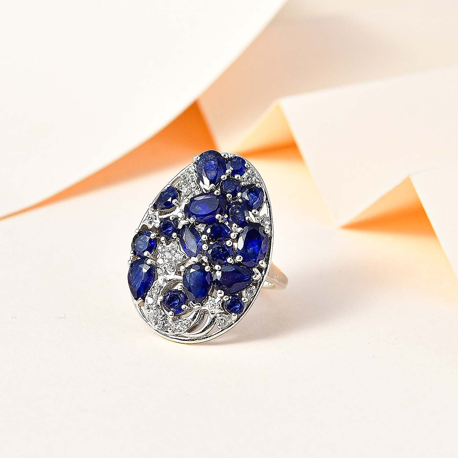 GP Celestial Collection - Blue Sapphire & Natural Zircon Ring in ...