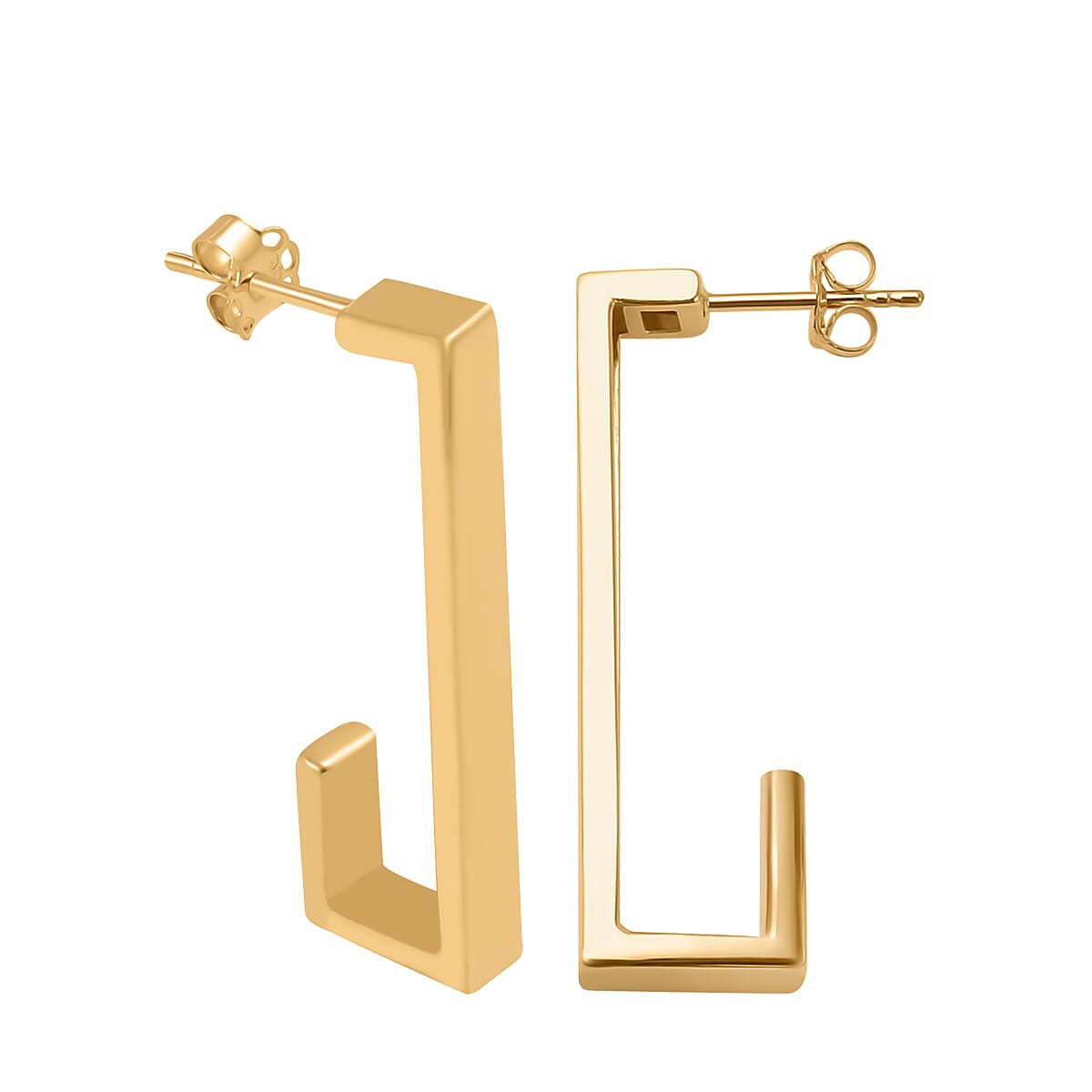 Maestro Collection - 9K Yellow Gold Geo Hoop Earrings - 7722998 - TJC