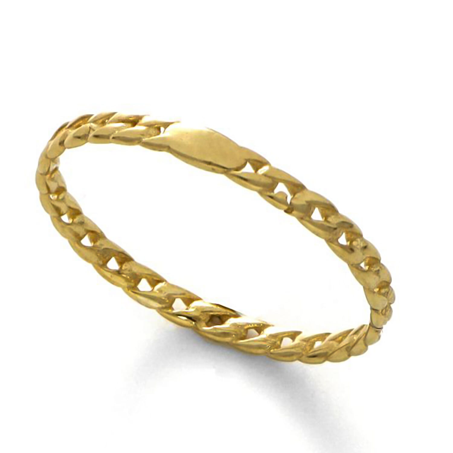 Maestro Collection - 9K Yellow Gold Velvet Grumetta Cuban Ring ...