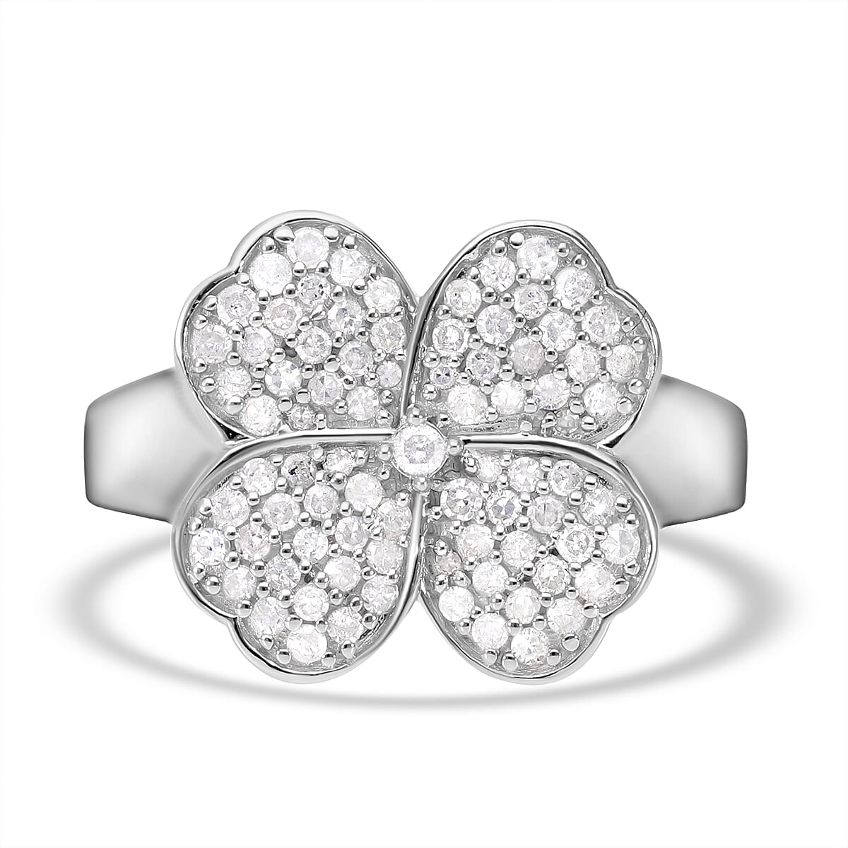 Biggest Designer Inspired- Diamond (G-H) Clove Ring in Platinum Overlay ...